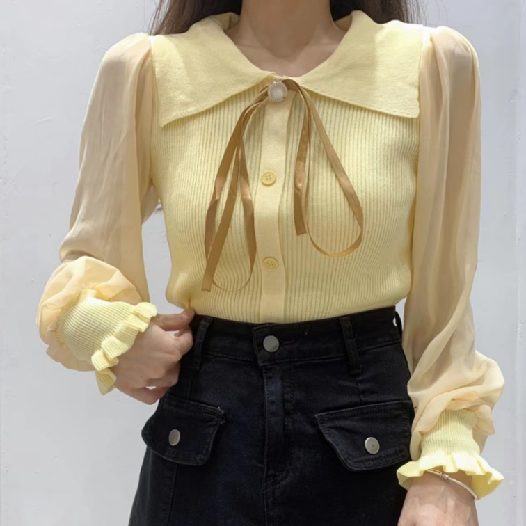 Jual AJW Blouse Wanita Rajut Lengan Panjang Import Premium XD | Blouse Wanita Korea Import ...