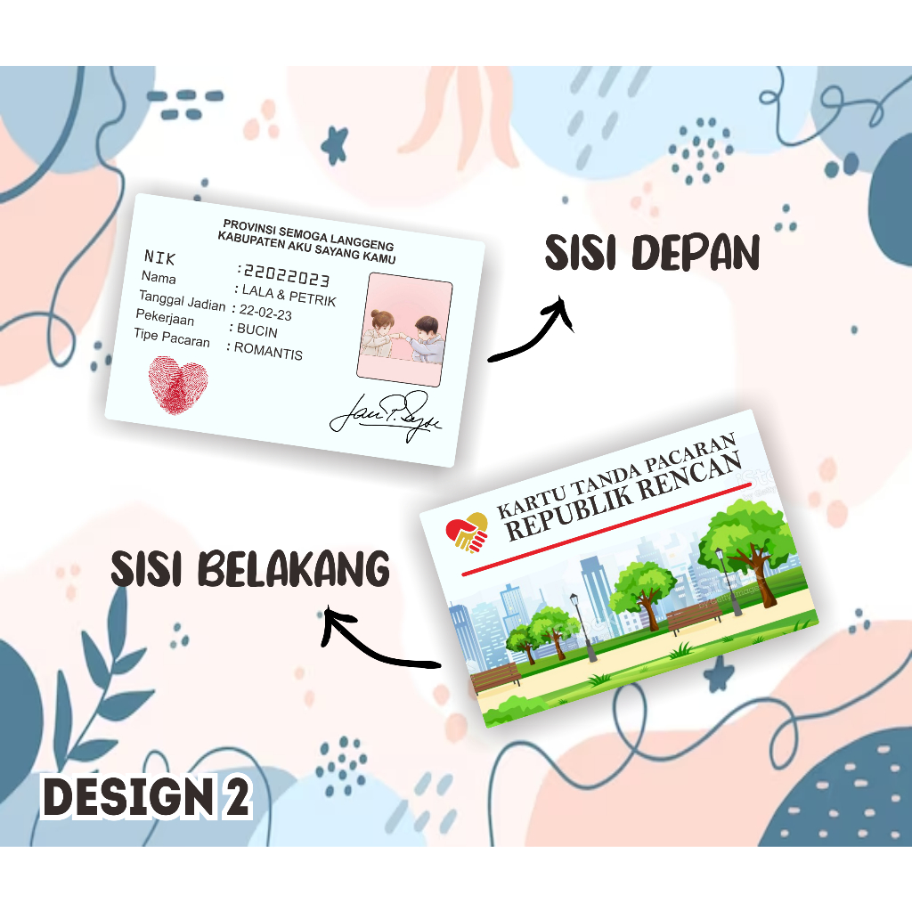 Jual [1 KARTU] CETAK KARTU TANDA PACARAN VIRAL/KARTU TANDA KOMITMEN ...