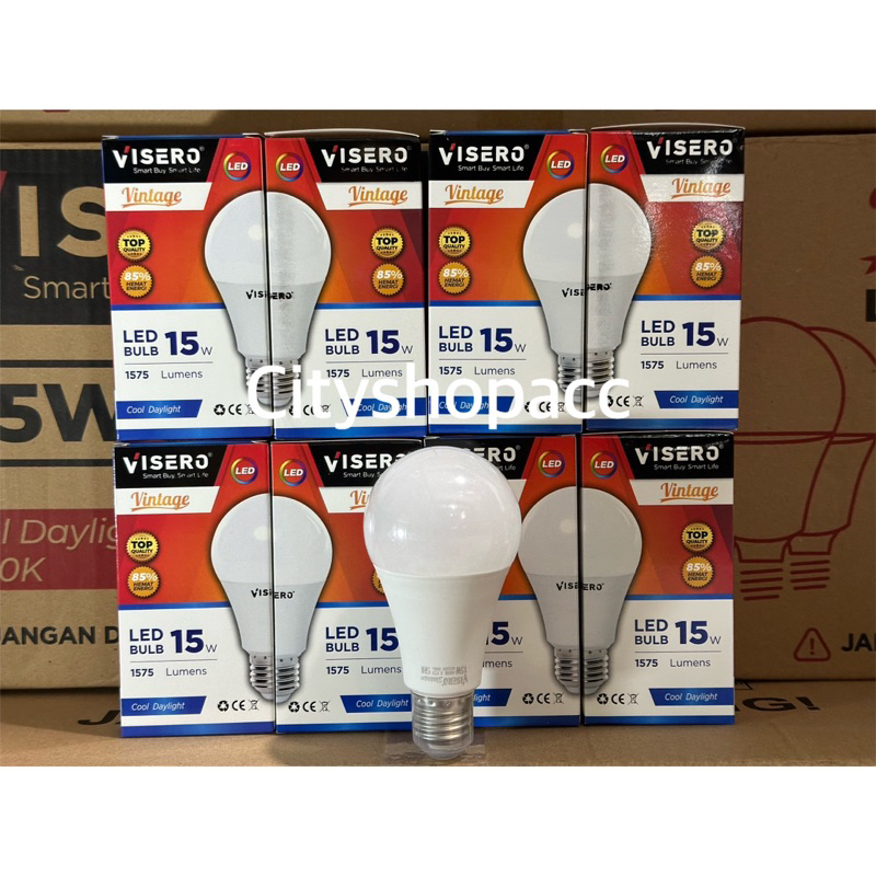 Jual VISERO VINTAGE 15W / 15 Watt Lampu Bohlam Led Bulb E27 Putih | Shopee Indonesia
