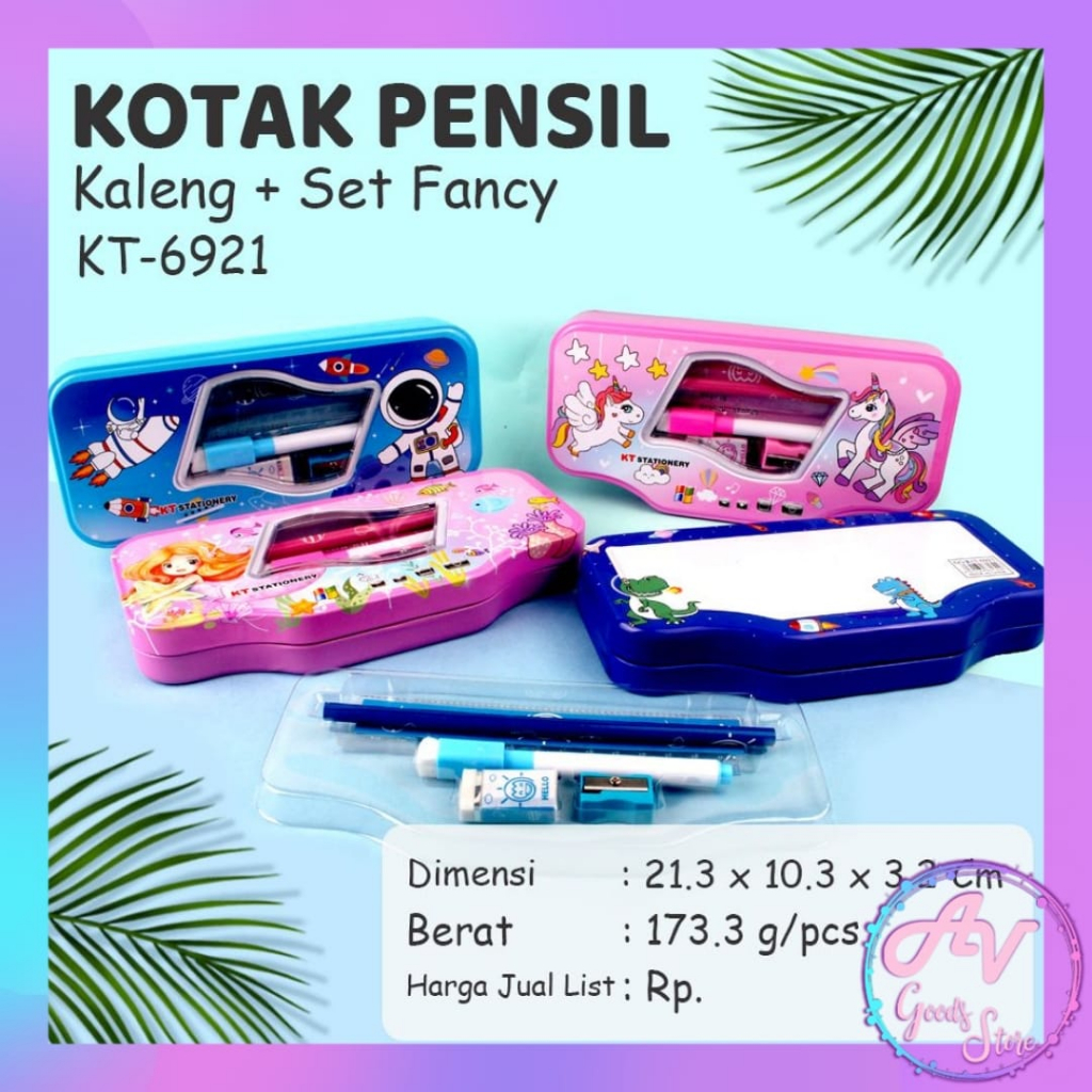 Jual KOTAK PENSIL KALENG SET + WHITEBOARD KOMPUTER KT6921 / TEMPAT ...