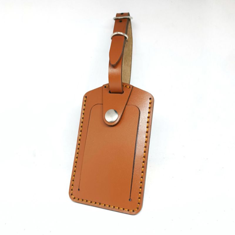 Jual Luggage tag name tag gantungan koper id card dari kulit asli ...