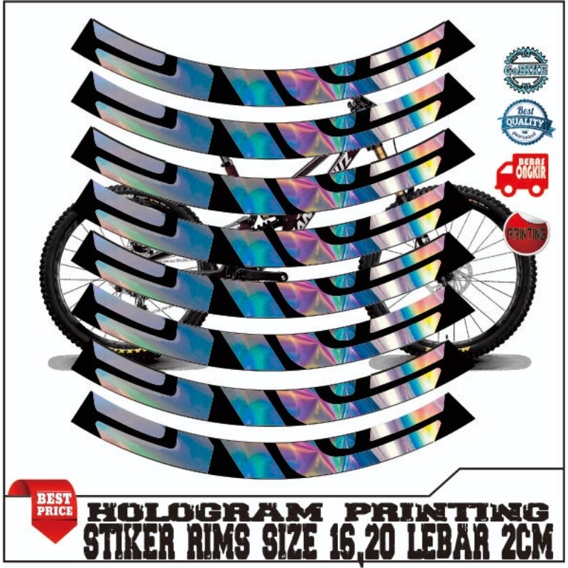 Jual stiker velg enve sticker rims decal velg enve hologram printing ...