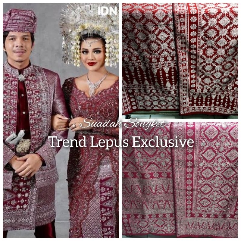 Jual SONGKET PALEMBANG MOTIF LEPUS MAROON SILVER EXCLUSIVE | Shopee Indonesia