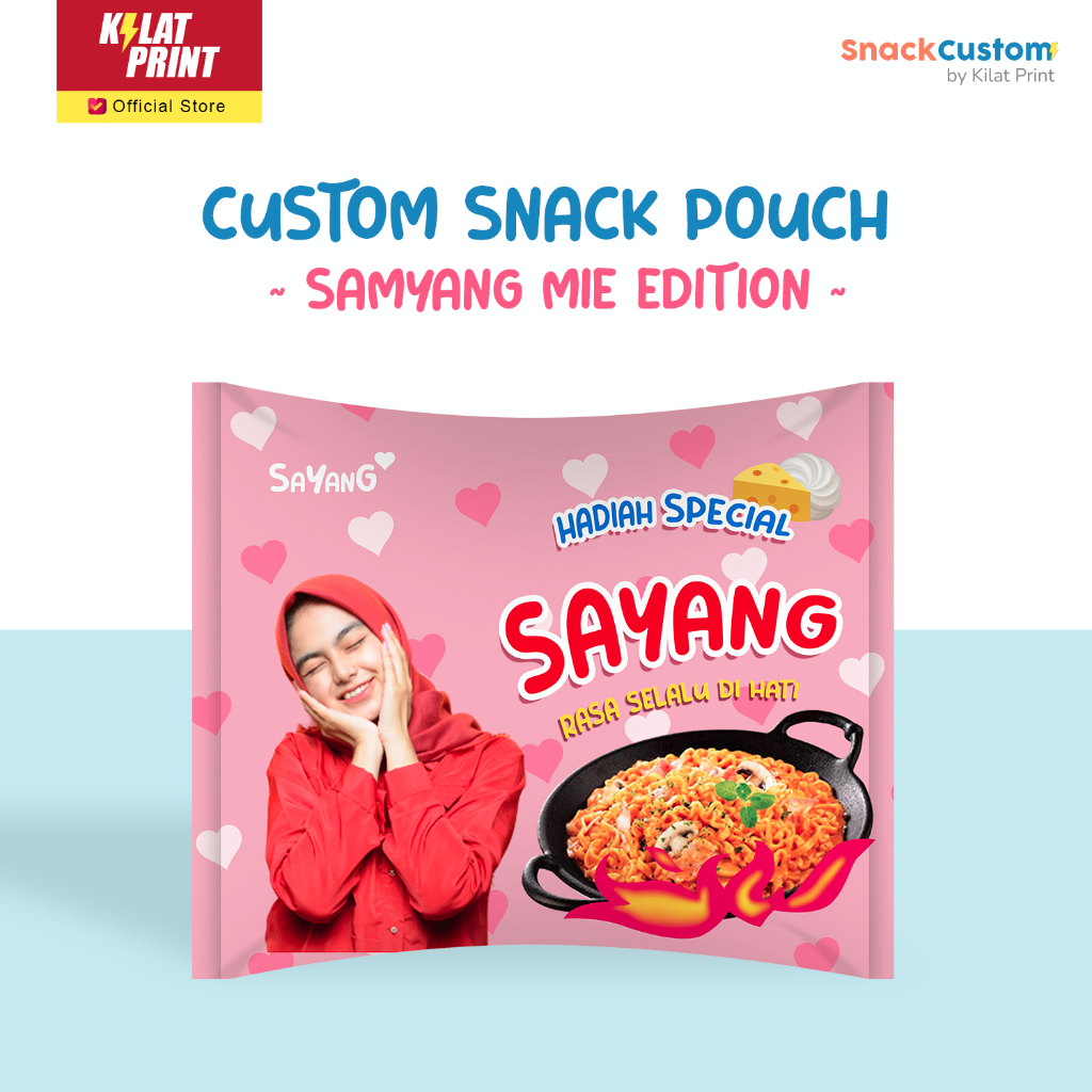 Jual Snack Custom Foto Teks Bungkus Pouch Jumbo Ala Samyang Edition ...