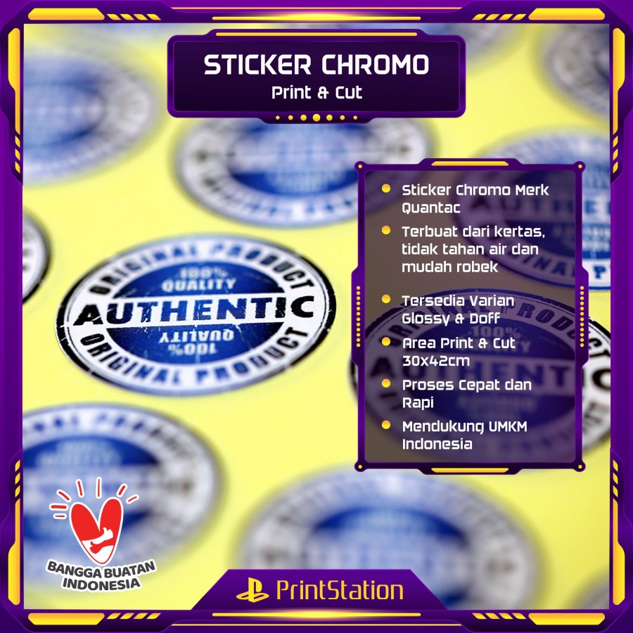 Jual Cetak Stiker Label Kromo / Print & Cut Chromo A3+ Tanpa Laminasi ...