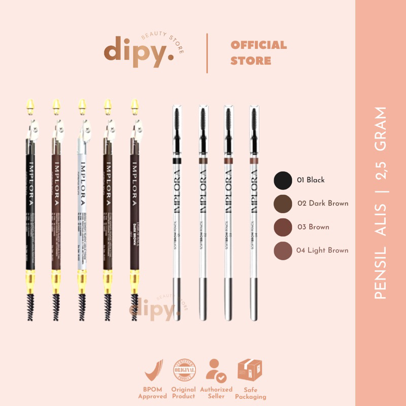 Jual IMPLORA - Pensil Alis Soft Brown New Eyebrow Pencil Eye Makeup 2 ...