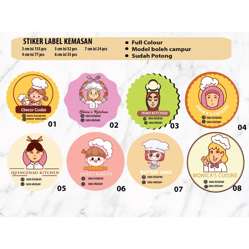 Jual (FREE CUSTOM) stiker label kemasan / stiker roti/ kue basah ...