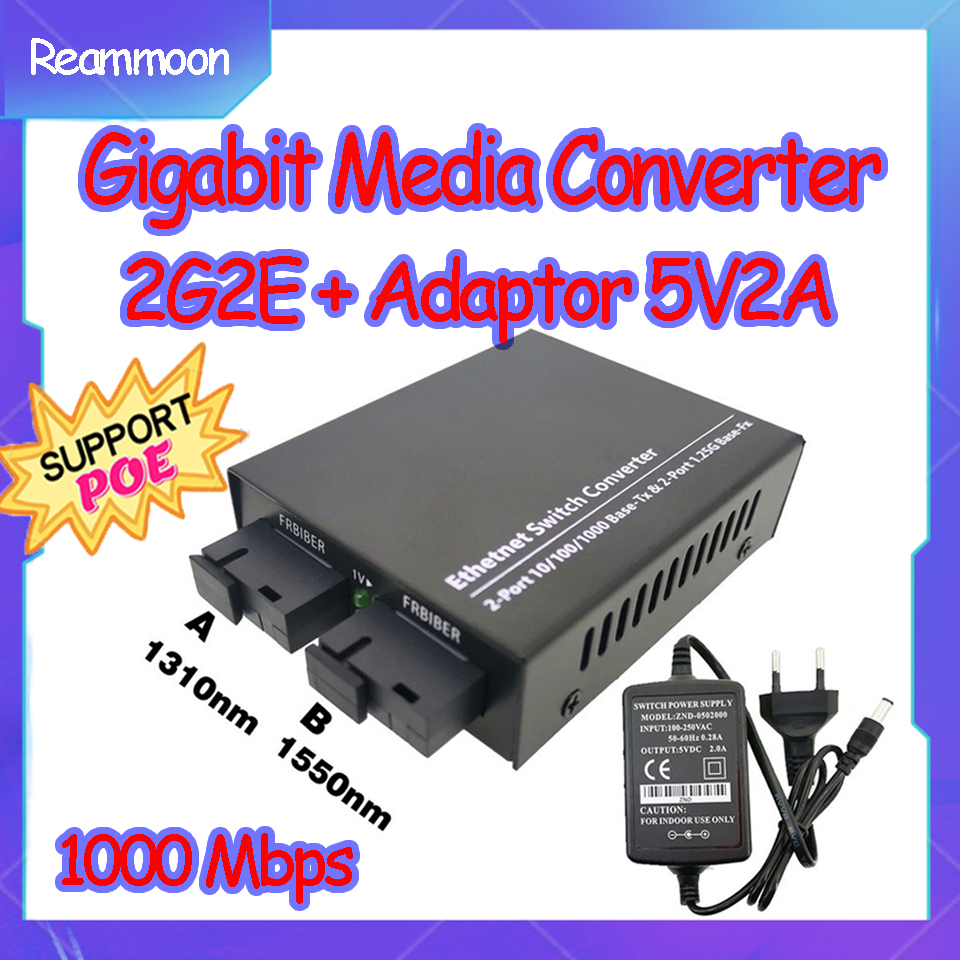 Jual [POE] Media Converter 2G2E Htb Gigabit 1000 Mbps Htb 2fo 2lan ...