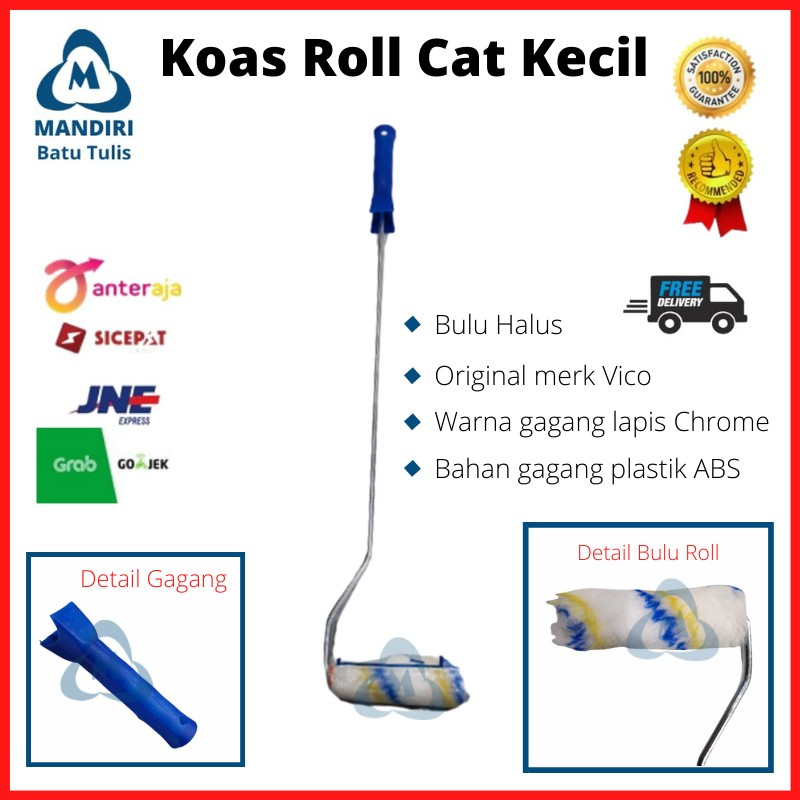 Jual Koas Roll Cat Kapal - Kuas rol Cat Tembok Kecil 4" Gagang Panjang ...