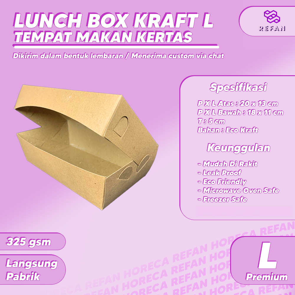 Jual LUNCH BOX PAPER COKLAT KRAFT ALL SIZE KOTAK MAKAN TAKEAWAY POLOS | Shopee Indonesia