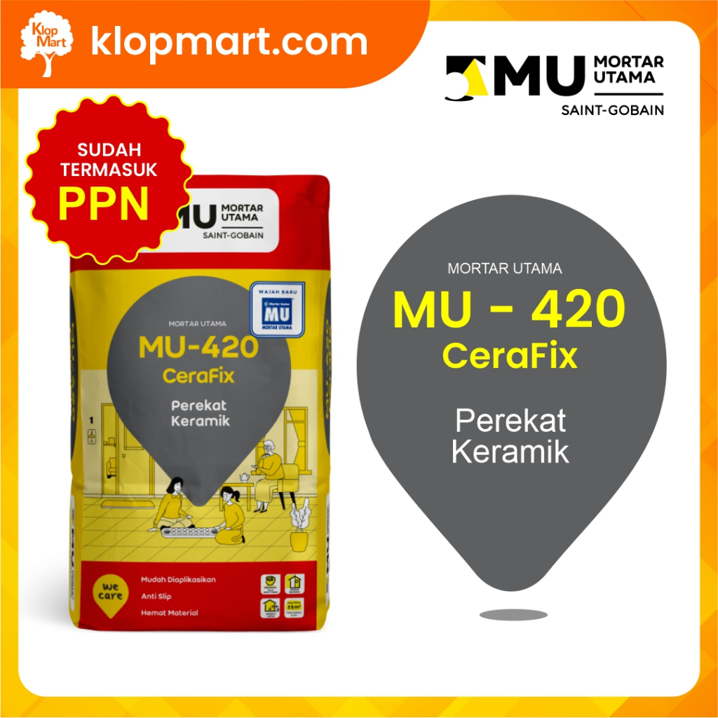Jual Mortar Utama MU-420 CeraFix Perekat Keramik 25kg | Shopee Indonesia