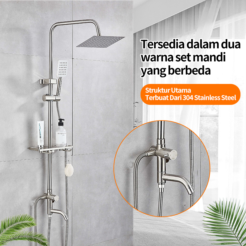 Jual Shower Kamar Mandi Tiang Set 3 Dalam 1 / Set Kamar Mandi Besi ...