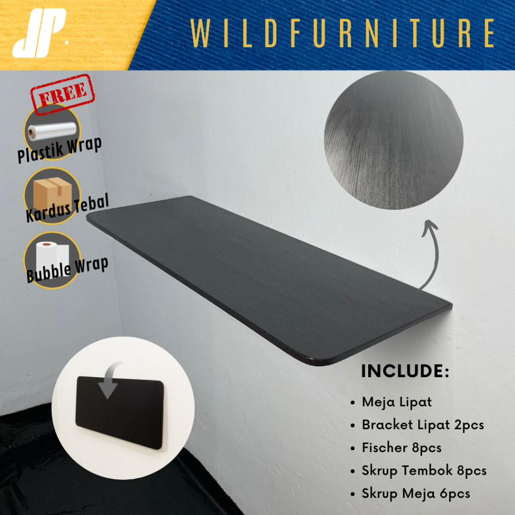 Jual [WILDFURNITURE] SATU SET MEJA LIPAT TEMPEL DINDING MEJA BELAJAR ...