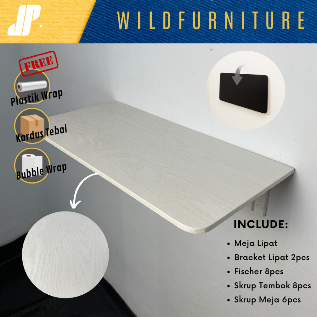 Jual [WILDFURNITURE] 1 SET MEJA BRACKET LIPAT TEMPEL DINDING MELAYANG ...