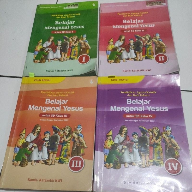 Jual Buku bekas second ada coretan Buku Agama Katolik kelas 1, 2, 3, 4 ...