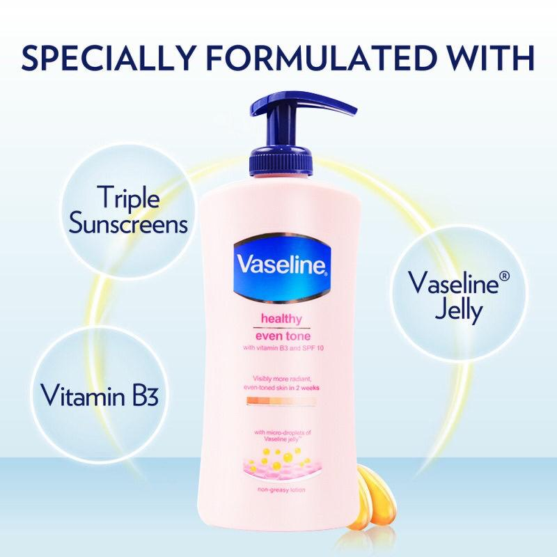 Jual Vaseline Healthy Even Tone Permanent Whitening Body Lotion Terbaru ...