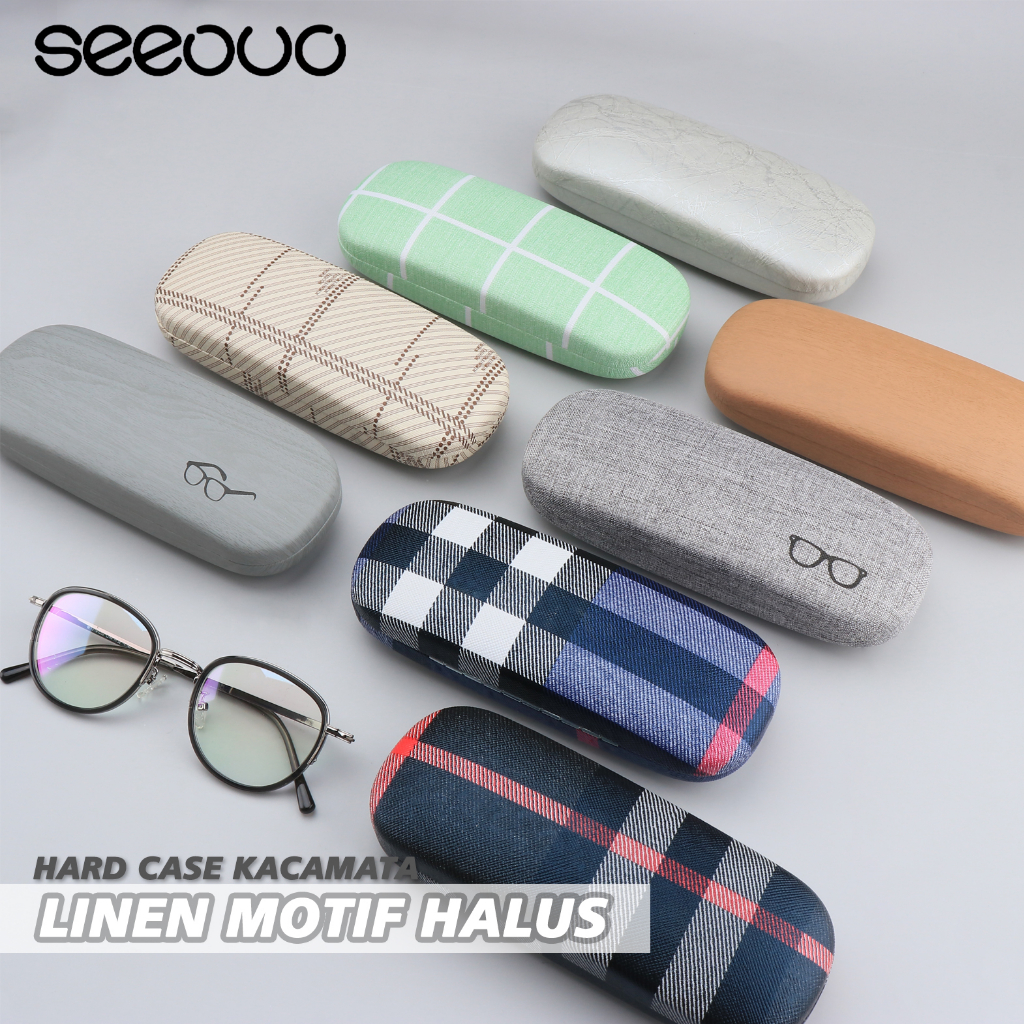 Jual Seeouo - Tempat Kacamata Hardcase Cepuk Magnet SoftColor Garis ...