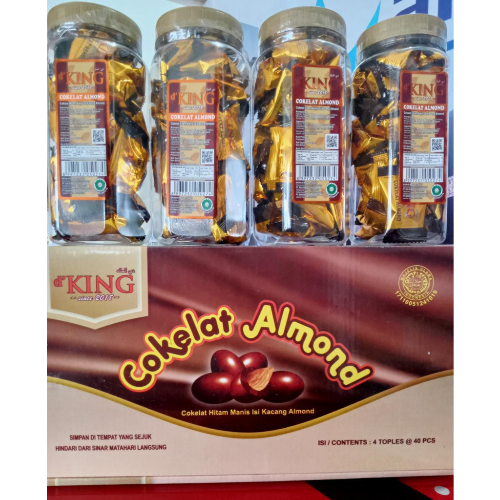 Jual d'king coklat almond musdalifah cokelat dan almond asli ori dus ...