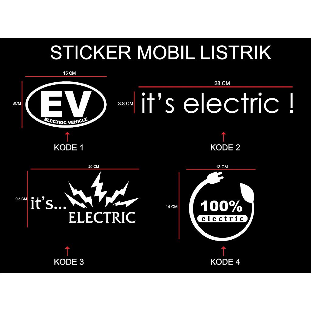 Jual sticker mobil listrik ev aksesories mobil listrik | Shopee Indonesia