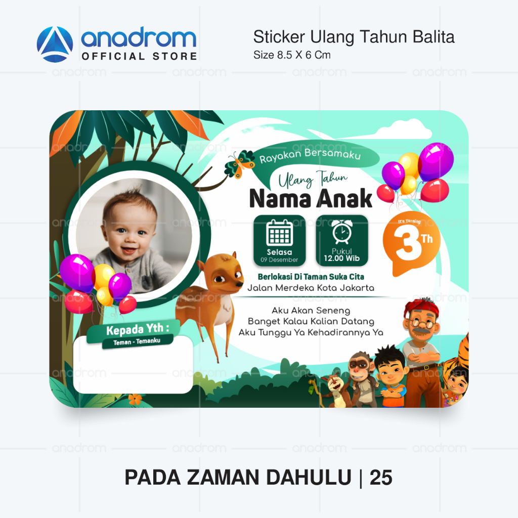 Jual Sticker Label Ulang Tahun Balita | Sticker Label Box Makanan ...