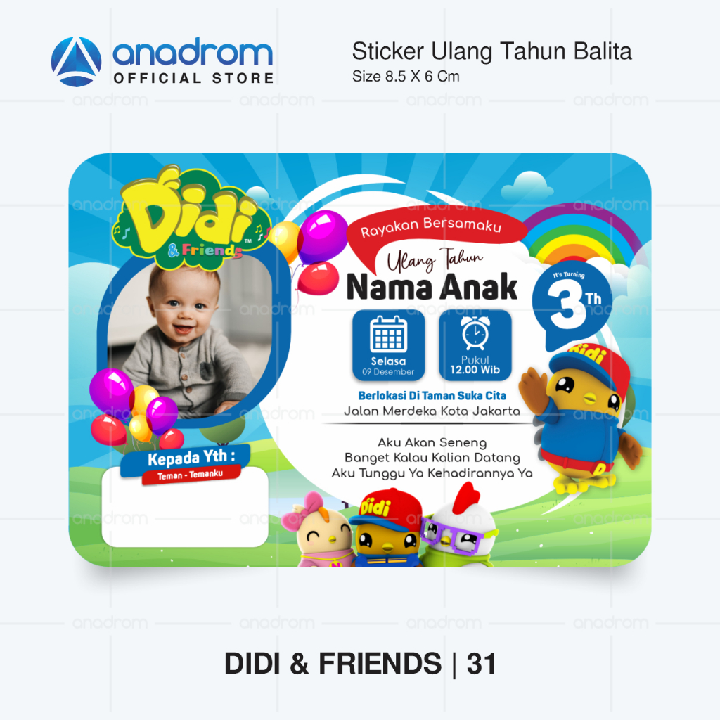 Jual Sticker Label Ulang Tahun Balita | Sticker Label Box Makanan ...