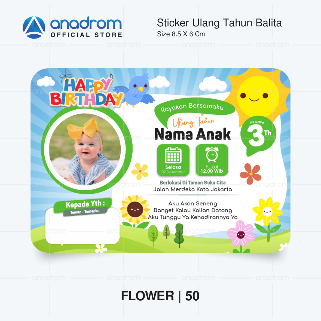 Jual Sticker Label Ulang Tahun Balita | Sticker Label Box Makanan ...