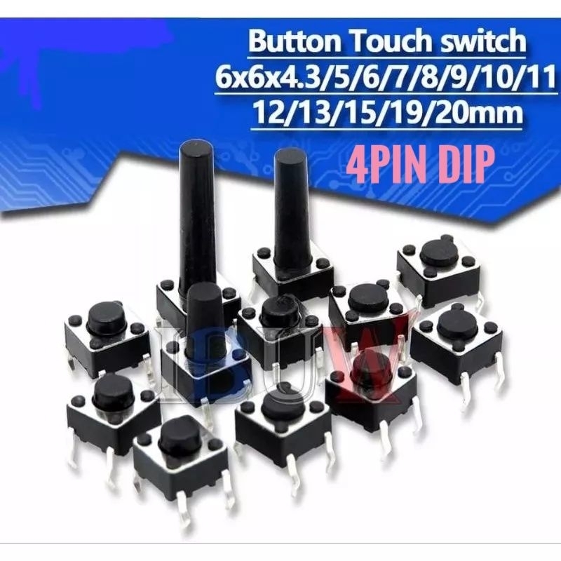 Jual Saklar Tekan 6x6x5 mm 4 Pin Tactile Switch Push Button Arduino ...