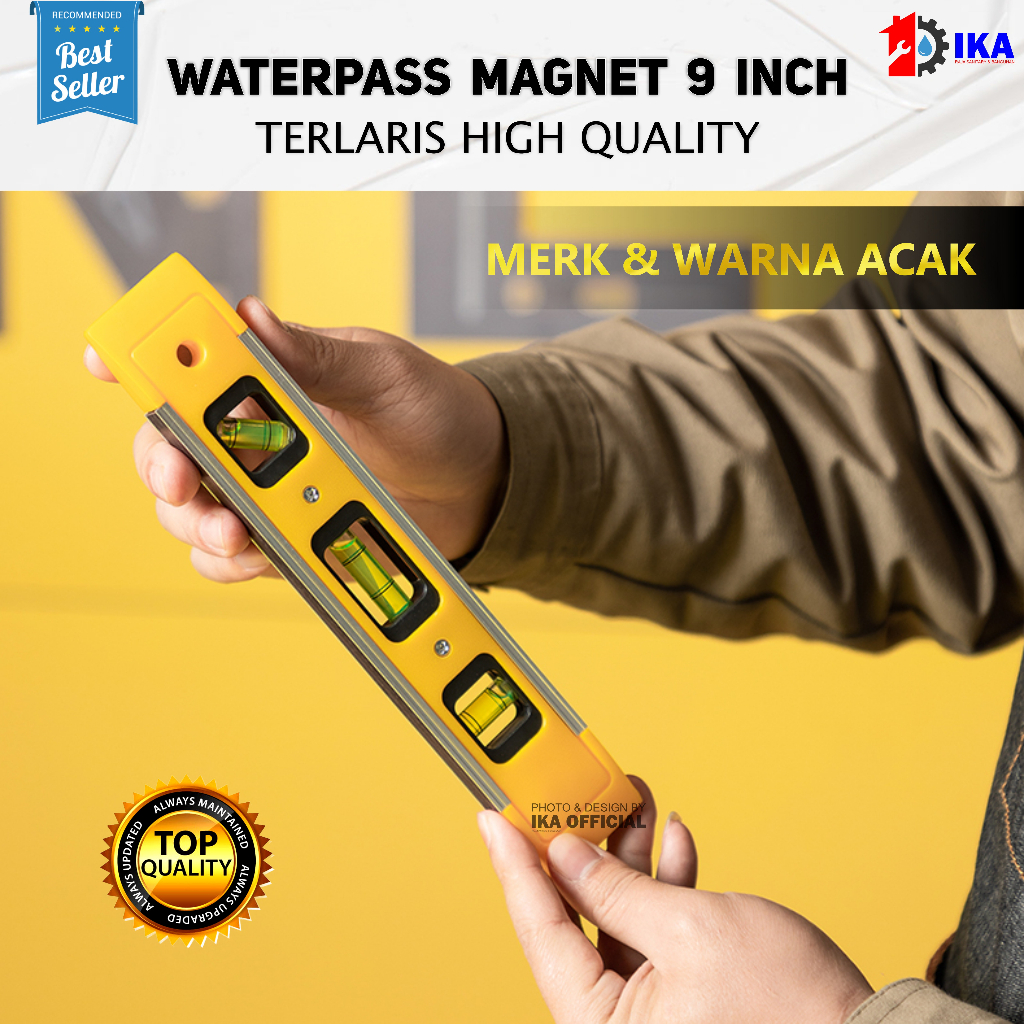 Jual Waterpass Magnet Mini / Waterpas Magnet 9” WATERPASS 9 INCH RRT ...