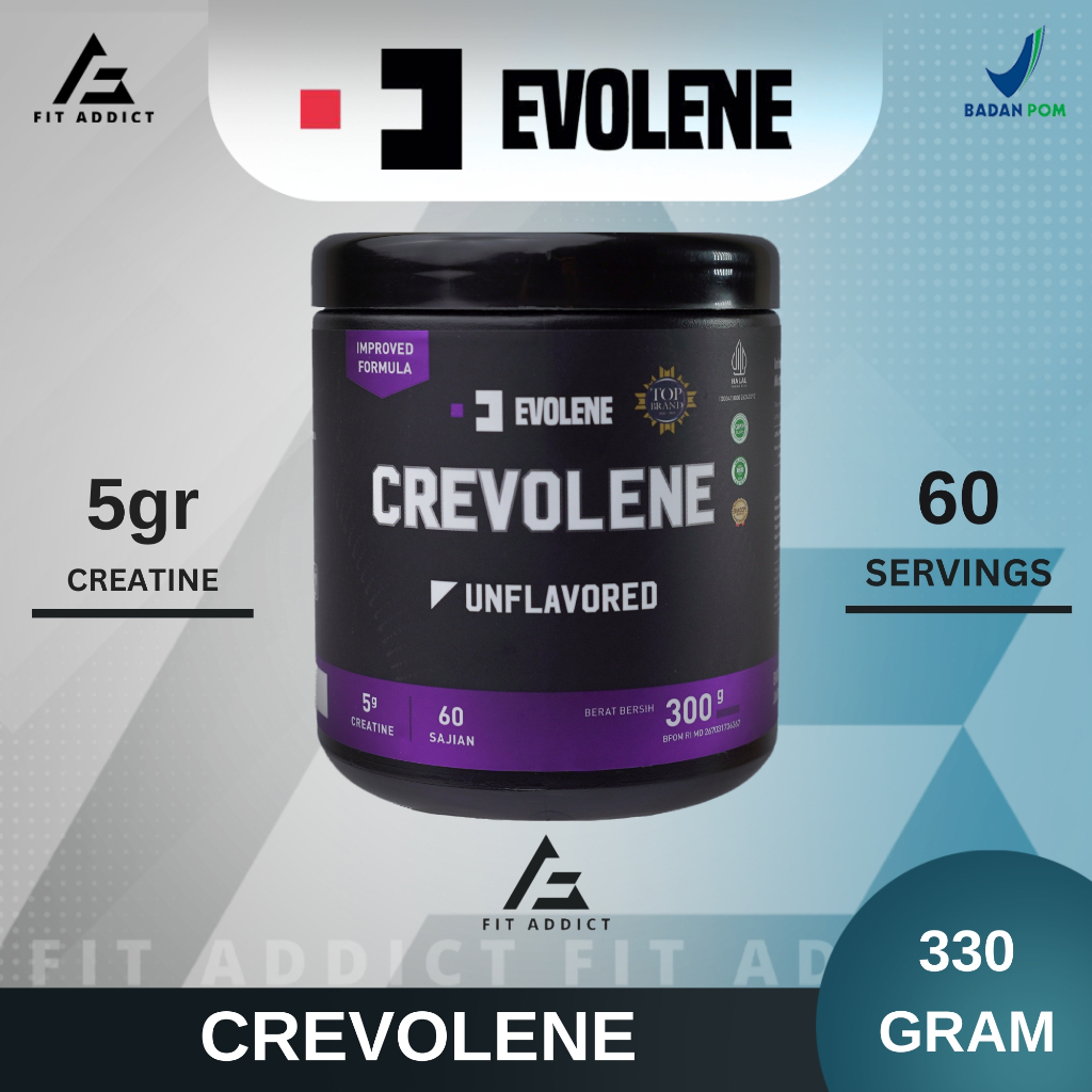 Jual Crevolene Creatine Monohydrate 60 Serving 330 Gram Evolene ...