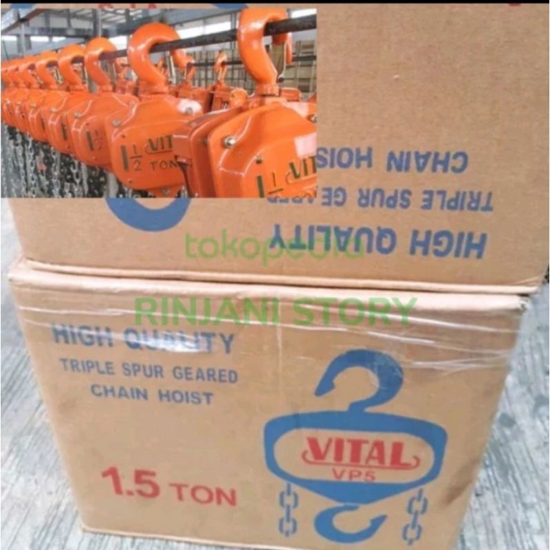 Jual Vital Chain block 1.5 ton x 15meter Tekel block pulley | Shopee ...