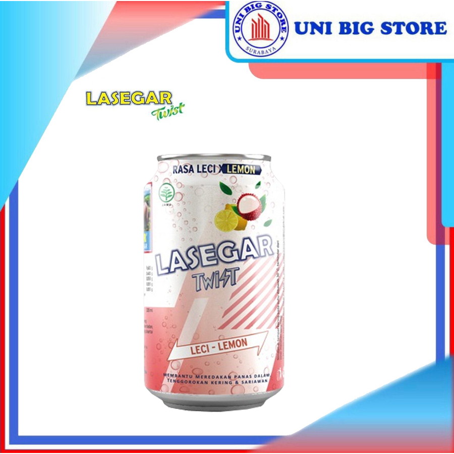 Jual Lasegar Twist Larutan Penyegar Lychee Lemon 320 ml Cap Badak Kaleng | Shopee Indonesia