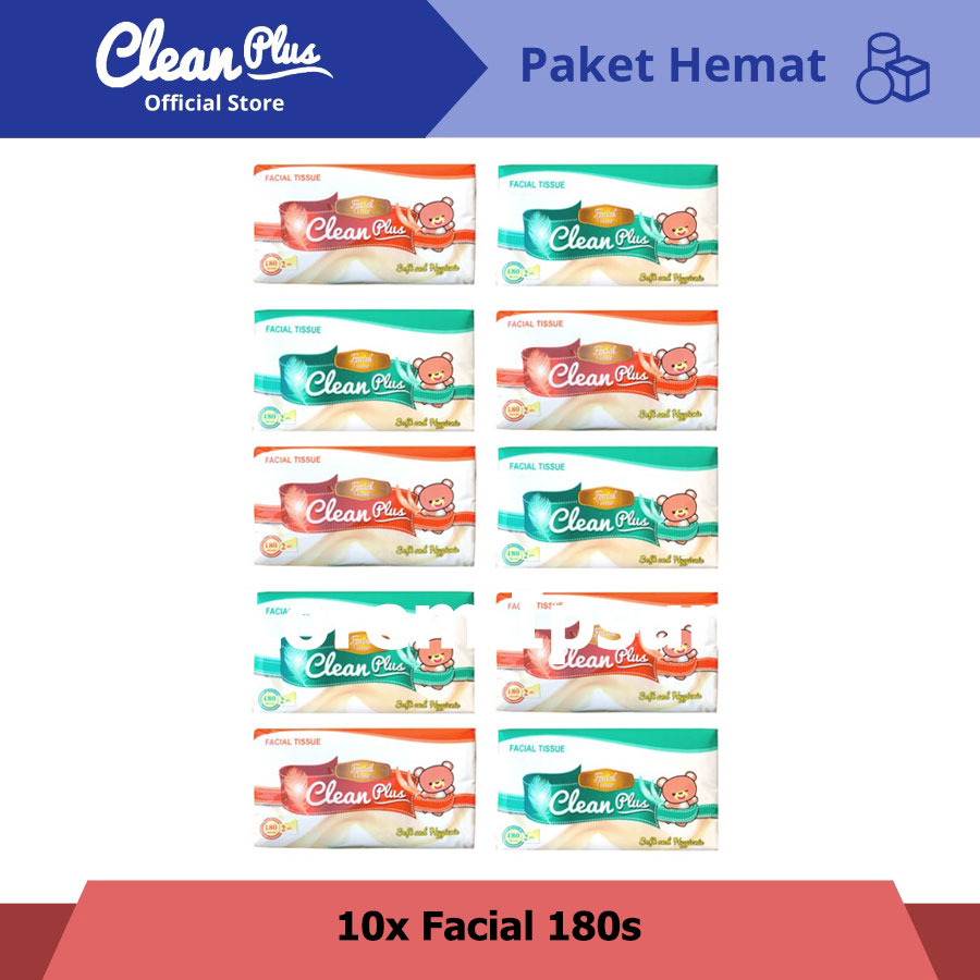 Jual Clean Plus Softpack Tissue 180S Beruang (10 pack) | Shopee Indonesia