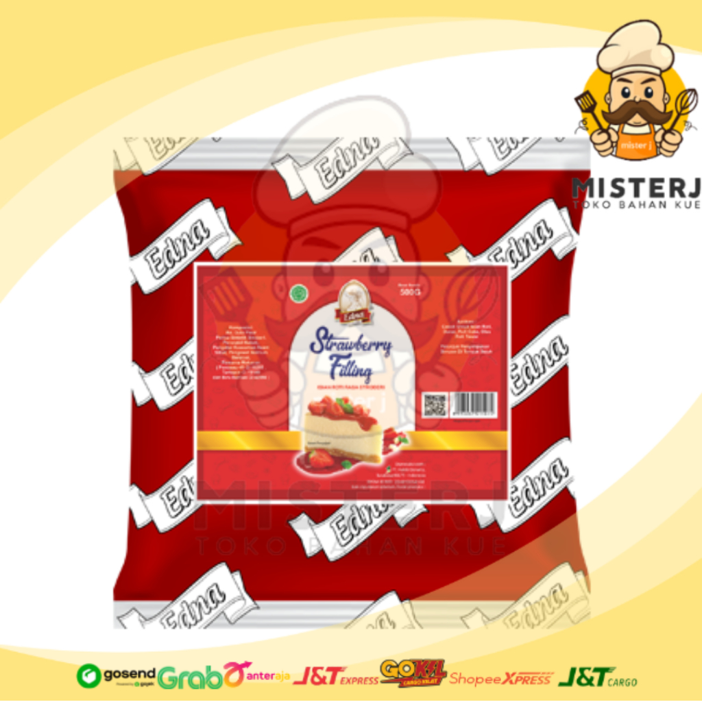 Jual Edna Strawberry Creamfill | 500 Gram | Selai Edna Rasa Strawberry ...