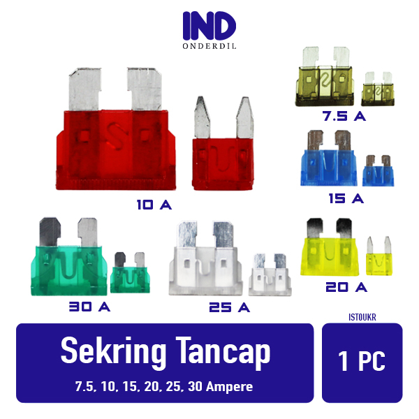 Jual Sekring Tancap Kecil Besar 7,5 10 15 20 25 30 A Sekering Sikring Sikiring Fuse Blade Pius ...