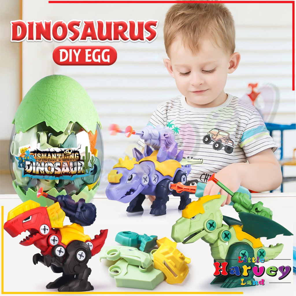 Jual Mainan Edukasi Telur Dino Merangkai DIY Dinosaurus + Peluncur ...
