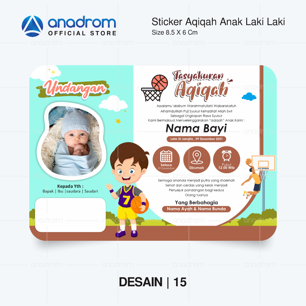 Jual Sticker Label Aqiqah Anak Laki - Laki | Sticker Label Box Makanan ...