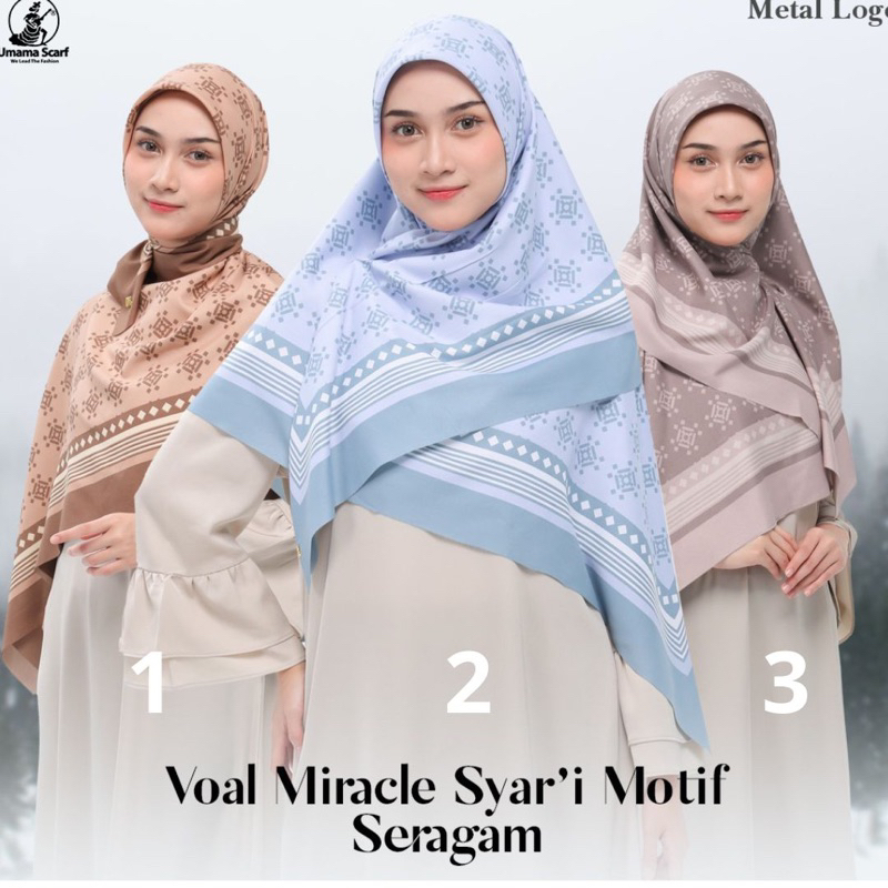 Jual UMAMA VOAL MIRACLE SYARI MOTIF METAL LOGO LABEL UM 130cm x 130cm ...