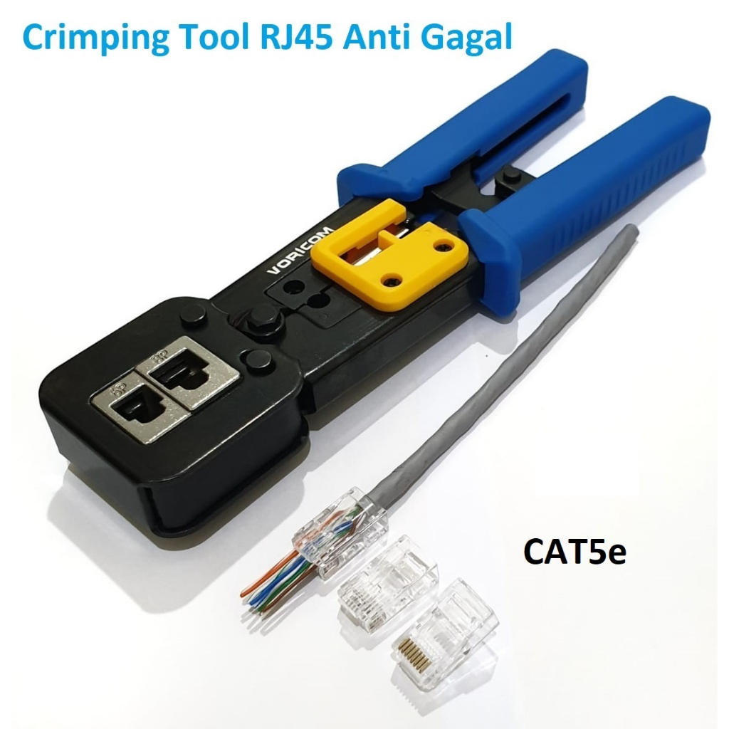 Jual Tang Crimping Tools RJ45 Cat5 Cat6 Anti Gagal include 1 Box ...