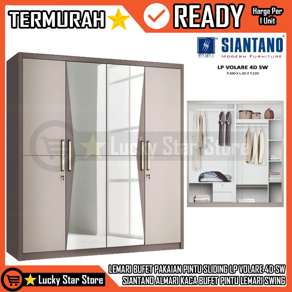 Jual {INSTANT} SIANTANO LEMARI ALMARI BUFET BUPET PAKAIAN PINTU SLIDING ...