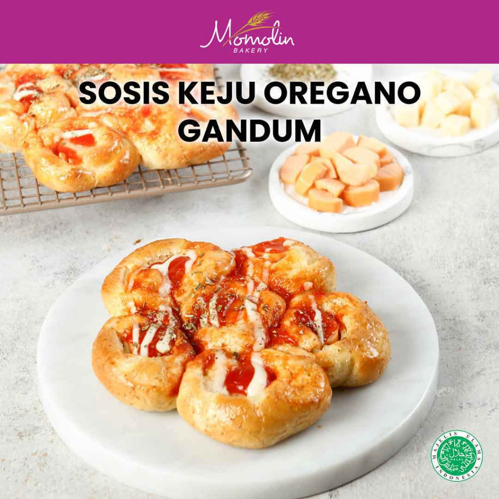 Jual Momolin Bakery Roti Gandum Sosis Oregano | Roti Sehat | Camilan ...