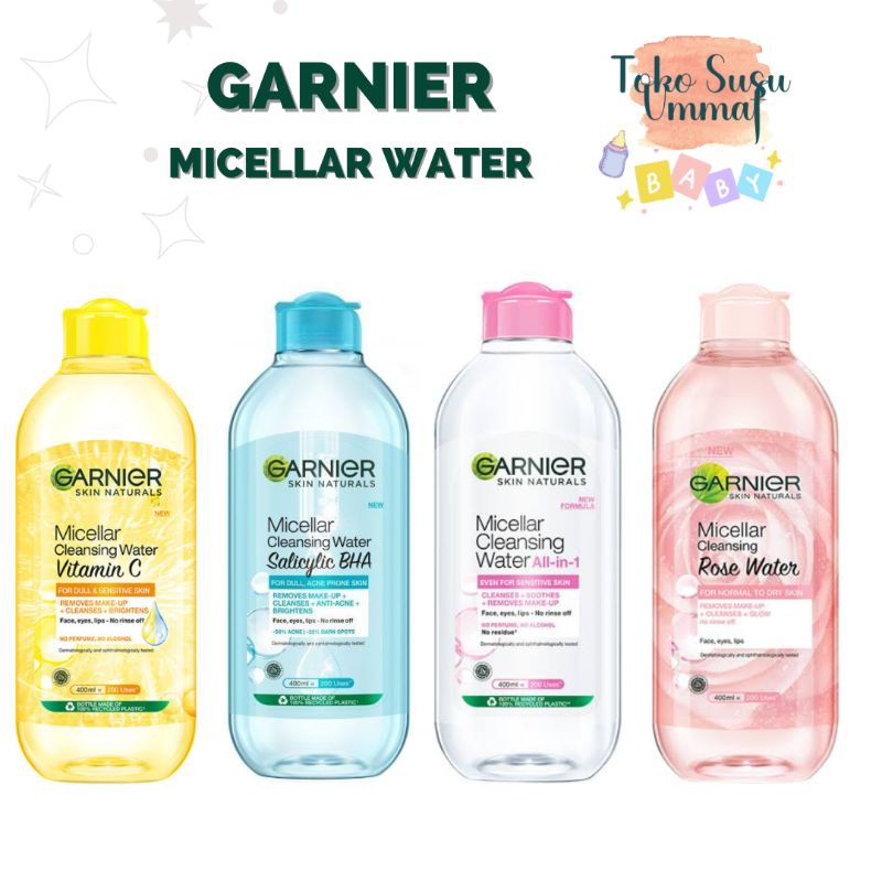 Jual GARNIER Micellar Water 400ml Pink Biru Kuning Rose Garnier ...