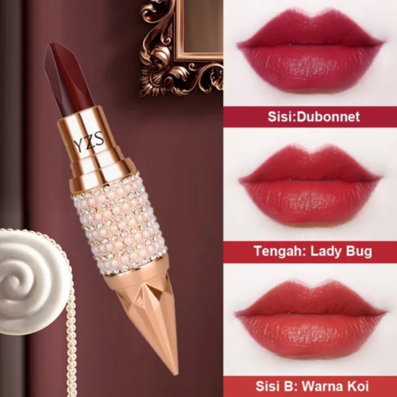 Jual Lipstik Waterproof Tahan Lama YZS Original Queen's Mace Lipstick Moisturizing 3 In 1 YZ-046 ...