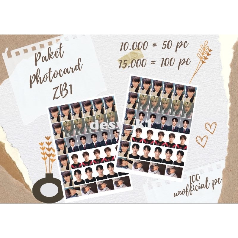 Jual Paket ZB1 100 Photocard Unofficial Zerobaseone | Shopee Indonesia