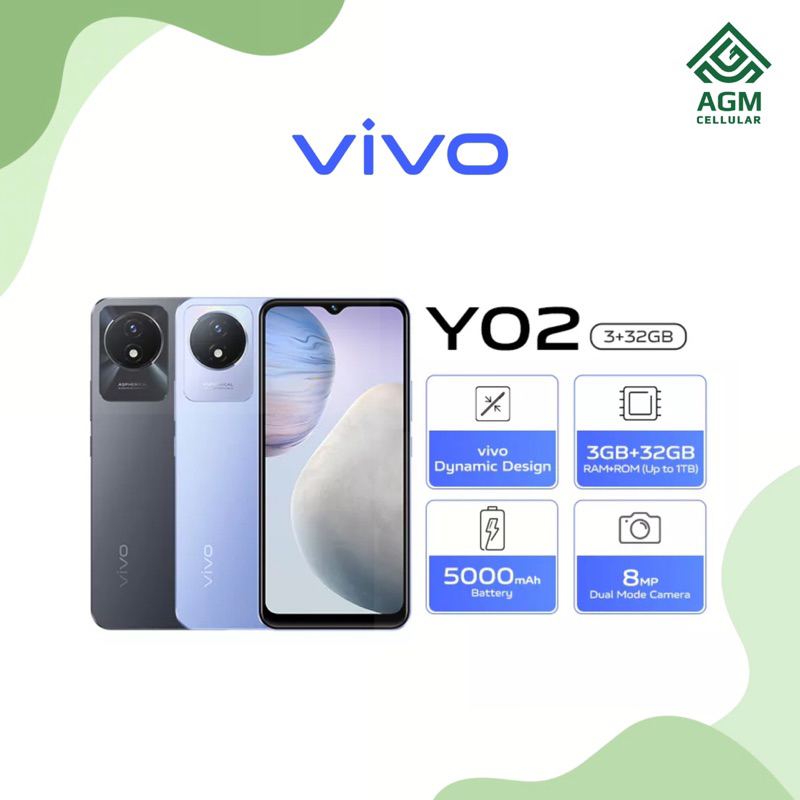 Jual HANDPHONE VIVO Y02 RAM 4GB/64GB | 3GB/32GB (Cosmic Gray, Orchid Blue, Sunset Gold) | Shopee ...
