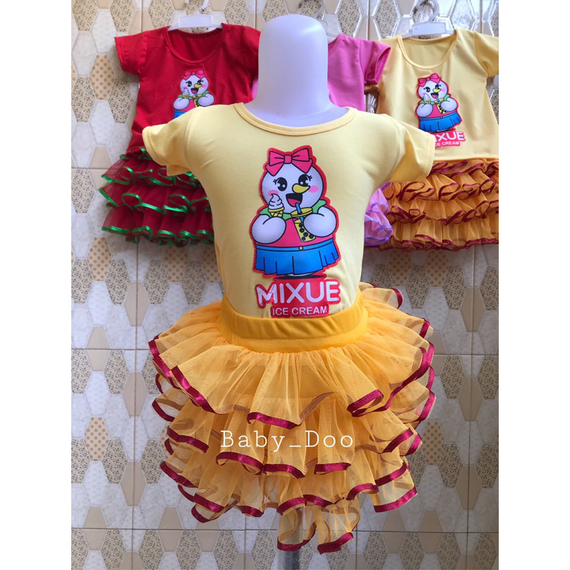 Jual SETELAN MIXUE ROK TUTU PITA ANAK 1-4 TAHUN SABLON DTF | Shopee ...
