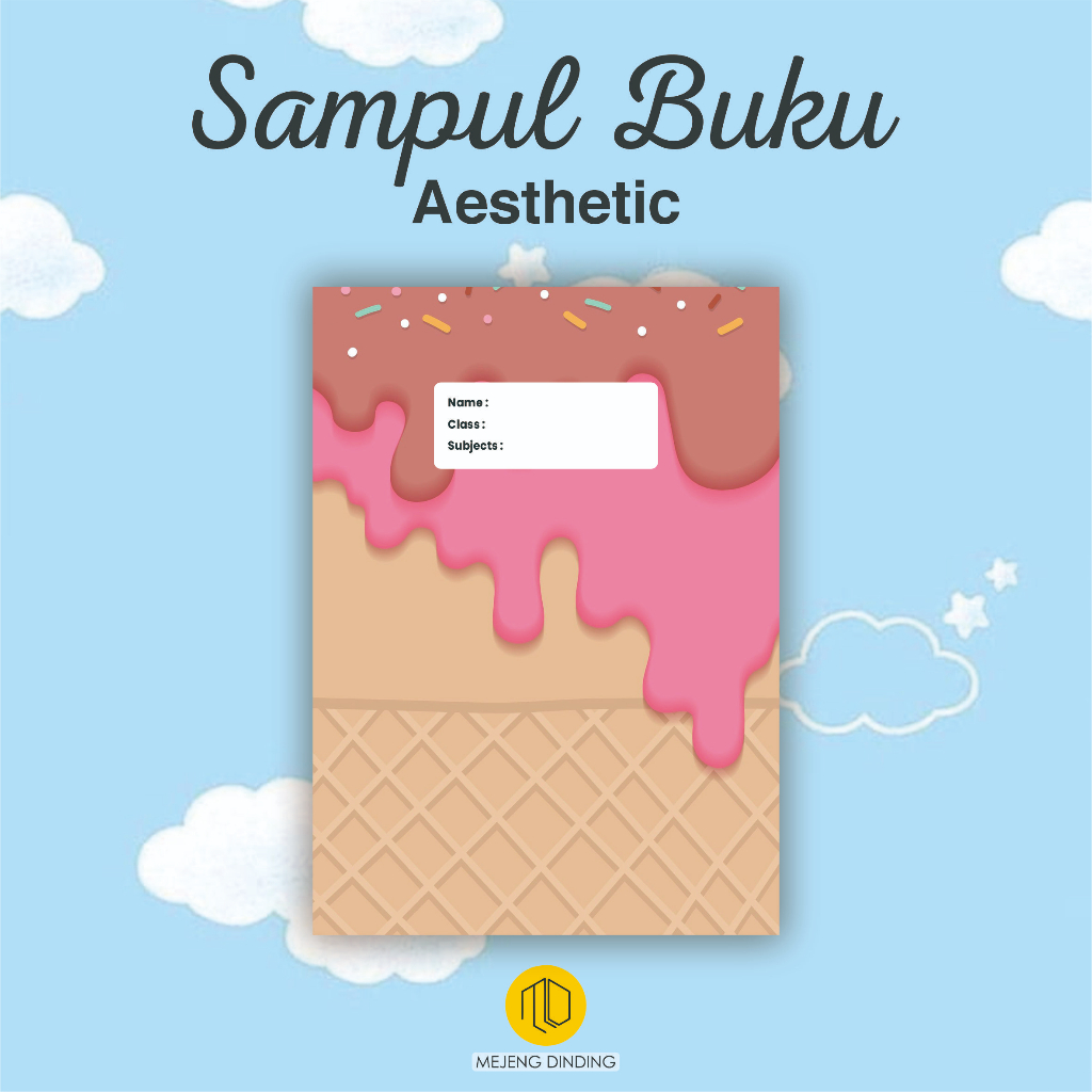 Jual SAMPUL BUKU AESTHETIC ISI 10 PCS / SAMPUL BUKU MOTIF ES KRIM ICE ...