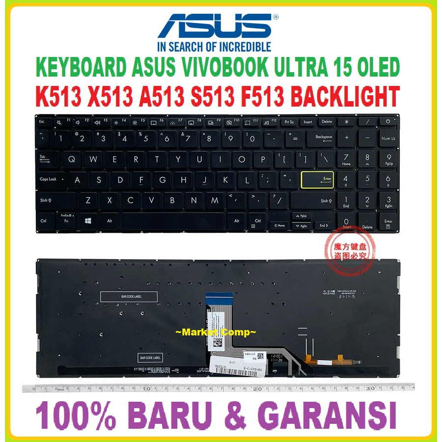 Jual Keyboard Laptop ASUS VivoBook Ultra 15 OLED K513 K513e K513ea ...