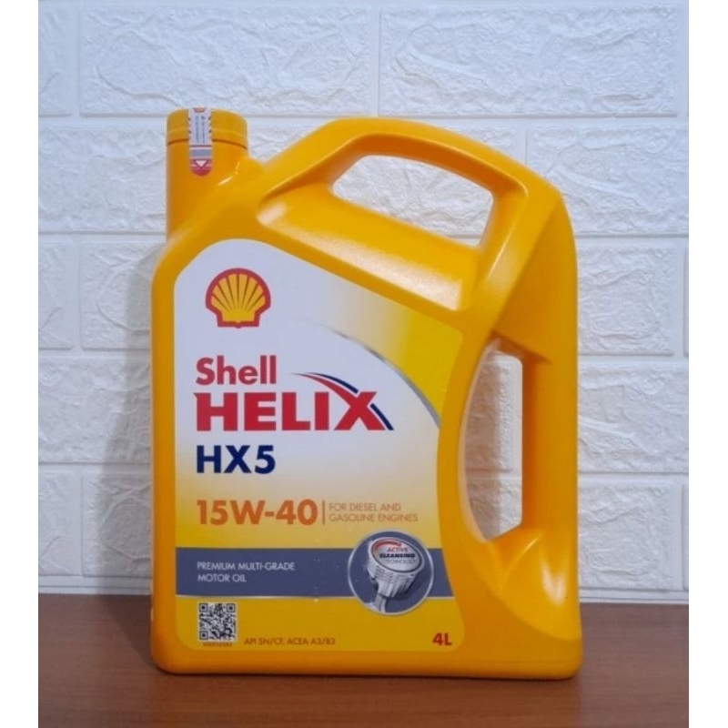 Jual Oli shell helix hx5 15w-40 galon isi 4 liter original-scan barcode ...