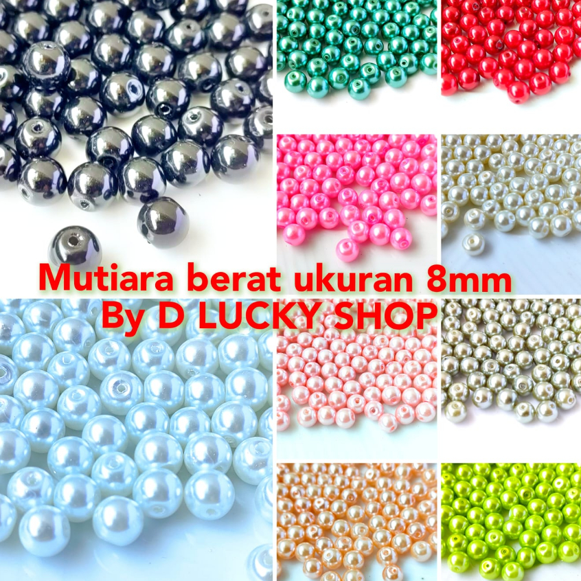 Jual mutiara sintetis/mutiara berat/manik manik/mote/uk 8mm/per 33 gr/50 butir/ | Shopee Indonesia