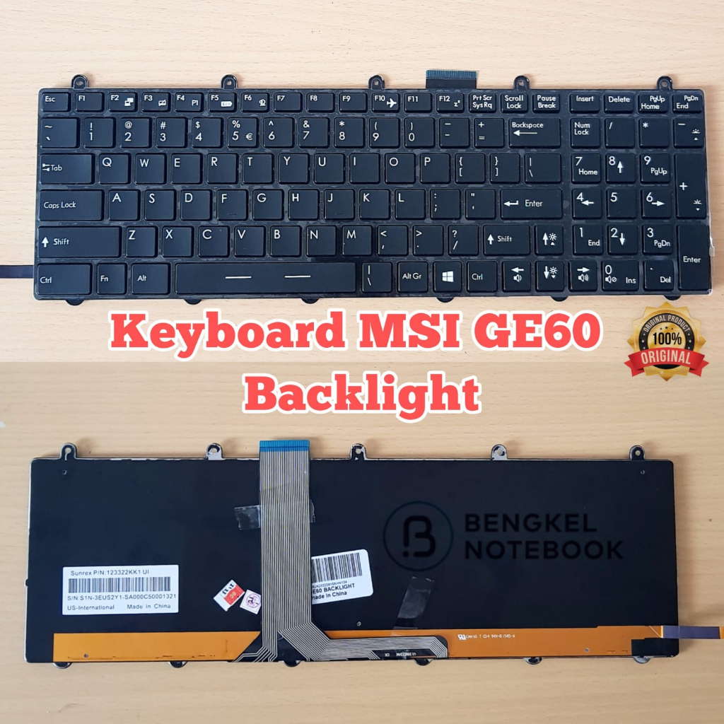 Jual Keyboard MSI CR61 CX61 CX70 GE60 GE70 GT60 GT70 GT780 GT783 GX60 ...